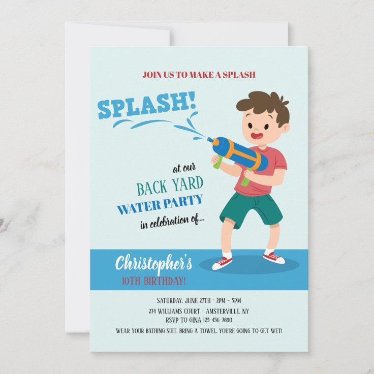 Water-gun Party Invitation | Zazzle