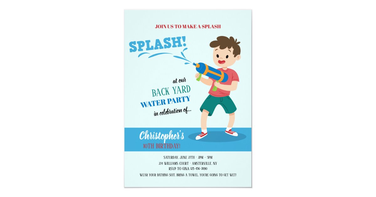 Water-gun Party Invitation | Zazzle.com