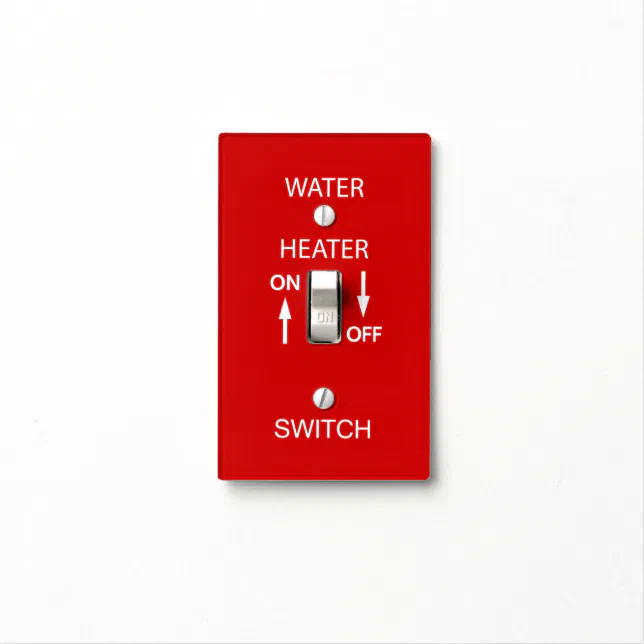 Water Heater Emergency Switch Plate Safety Signage | Zazzle