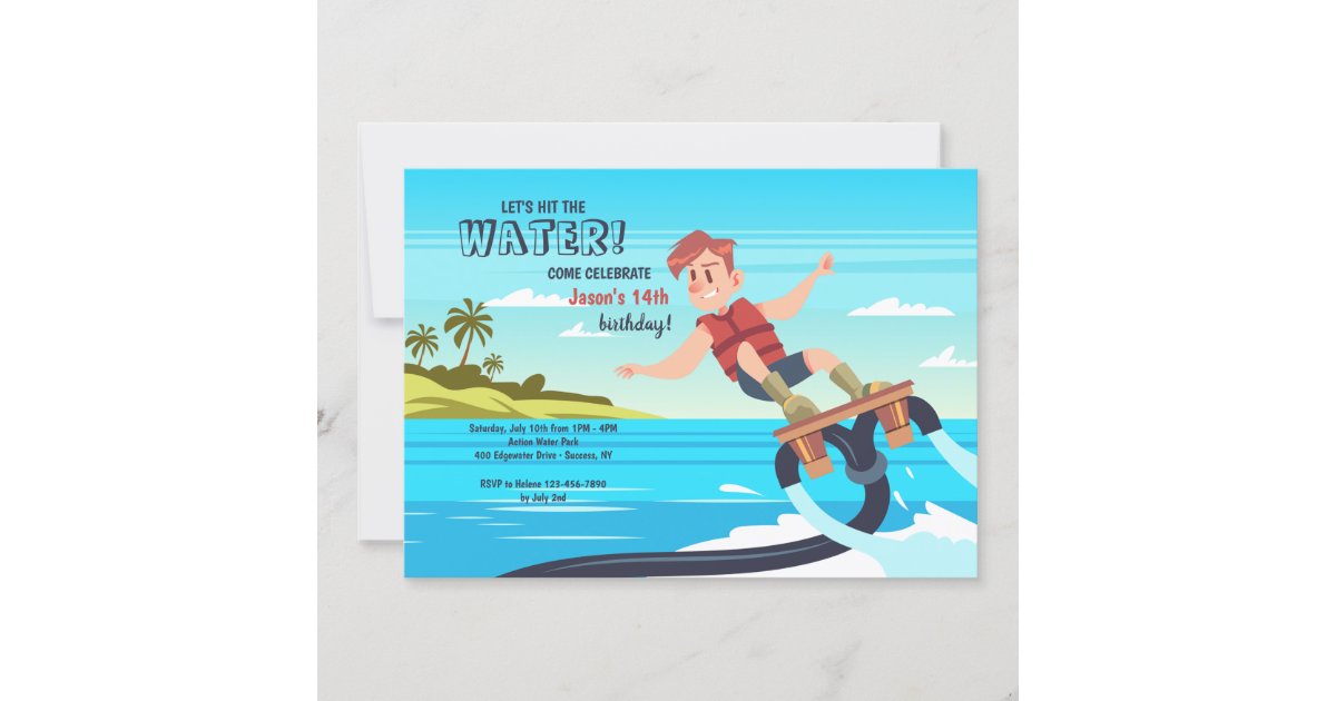 Water Jet Birthday Party Invitation | Zazzle