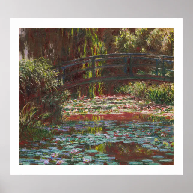 Water Lilies and Japanese Bridge by Claude Monet Poster | Zazzle