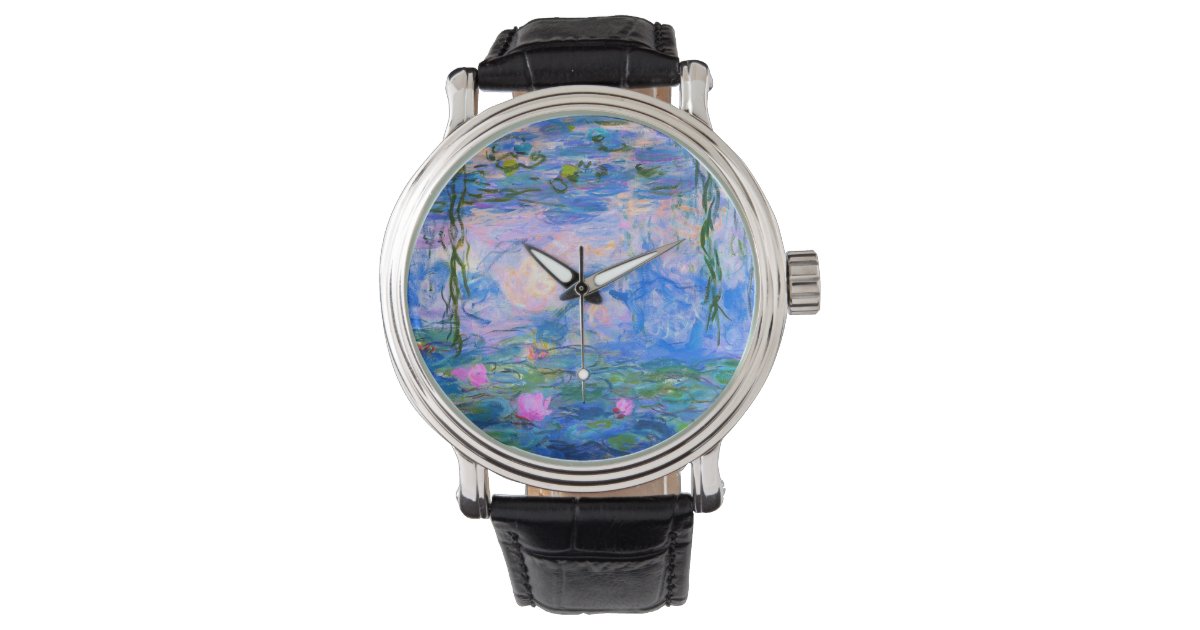 Water Lilies Claude Monet Restored Watch | Zazzle