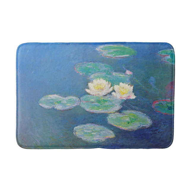 Water Lilies, Evening Effect by Claude Monet Bathroom Mat | Zazzle