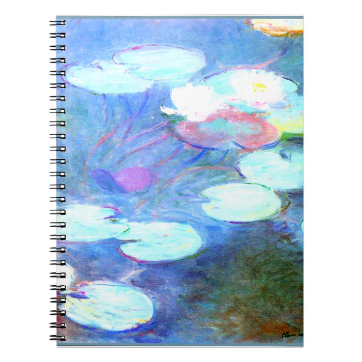 Water Lilies, Pink - Beautiful art by Claude Monet Notebook | Zazzle