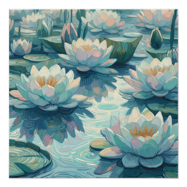 Water lilies poster | Zazzle