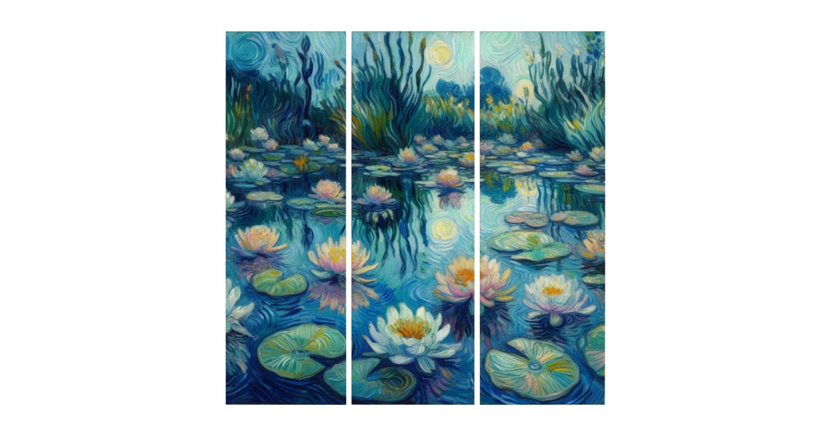 Water lilies triptych | Zazzle