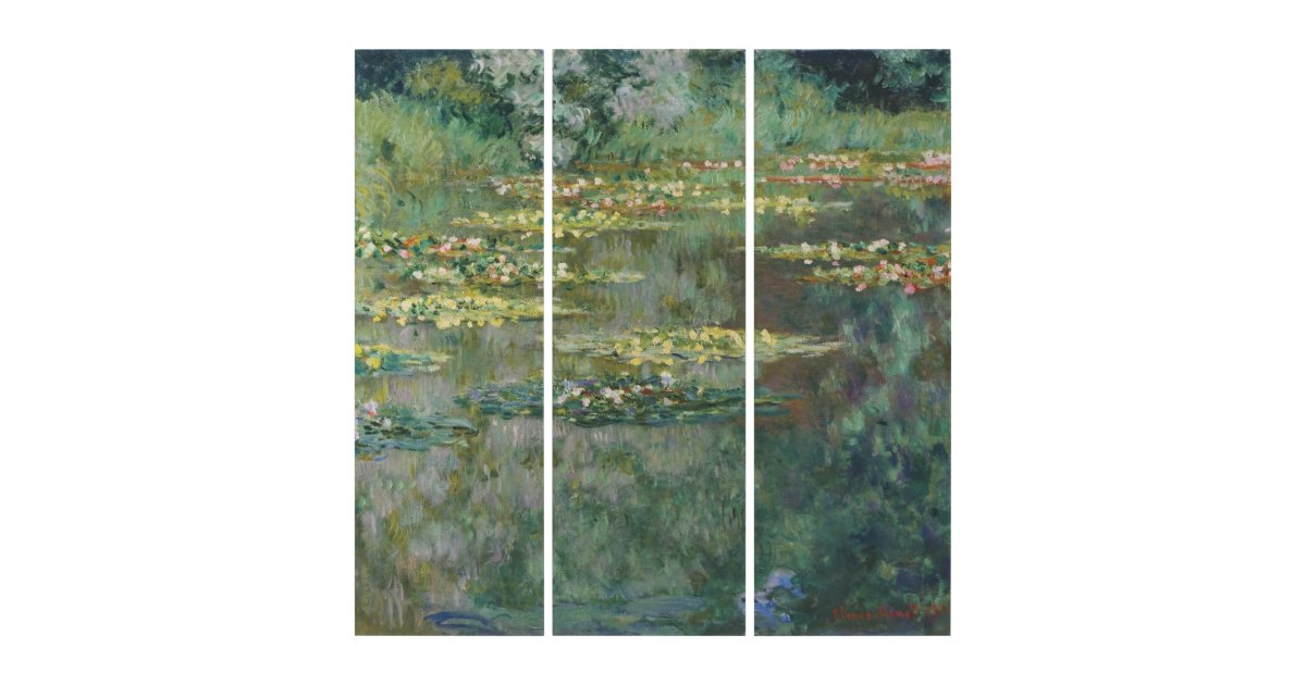 Water Lily Pond Claude Monet Triptych | Zazzle