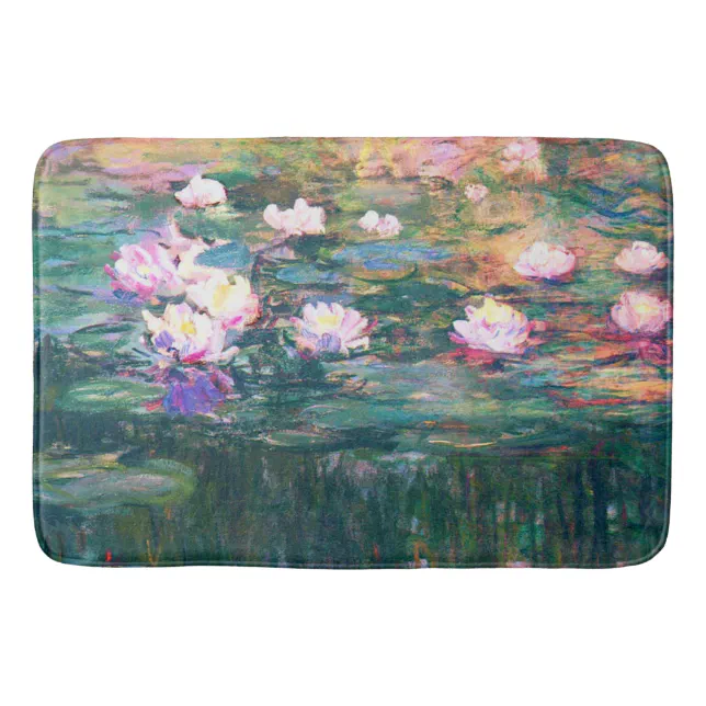 Water Lily Pond Monet Fine Art Bathroom Mat | Zazzle