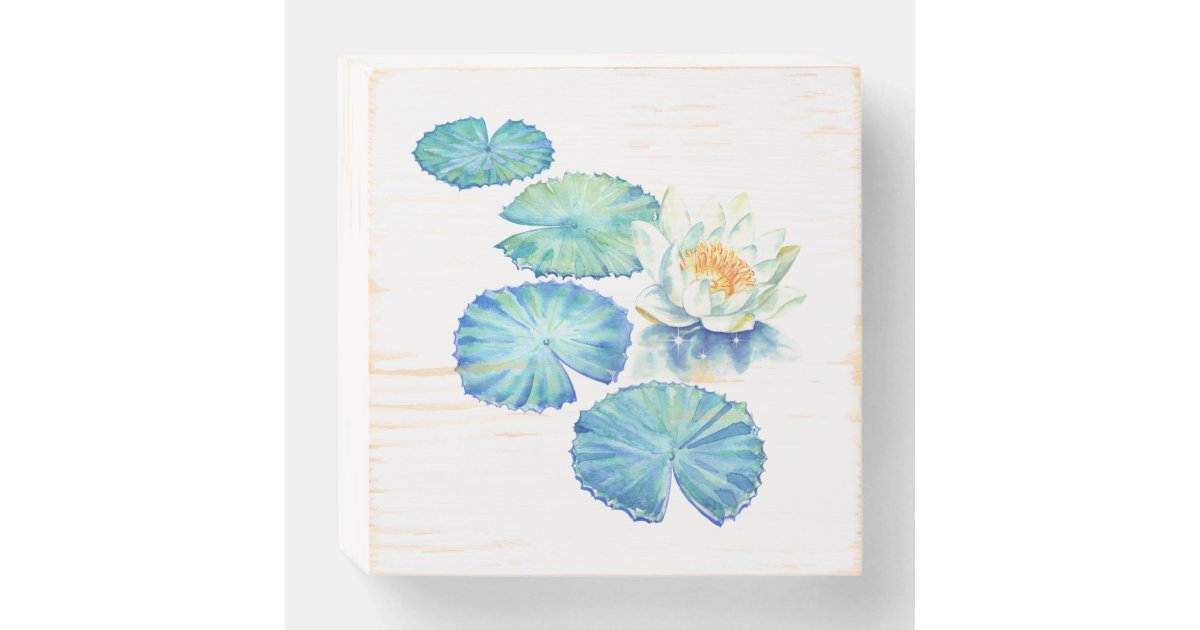Water Lily Wood Box Sign | Zazzle