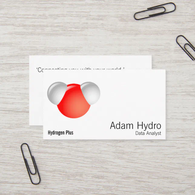 Water Molecule H2O Business Card | Zazzle