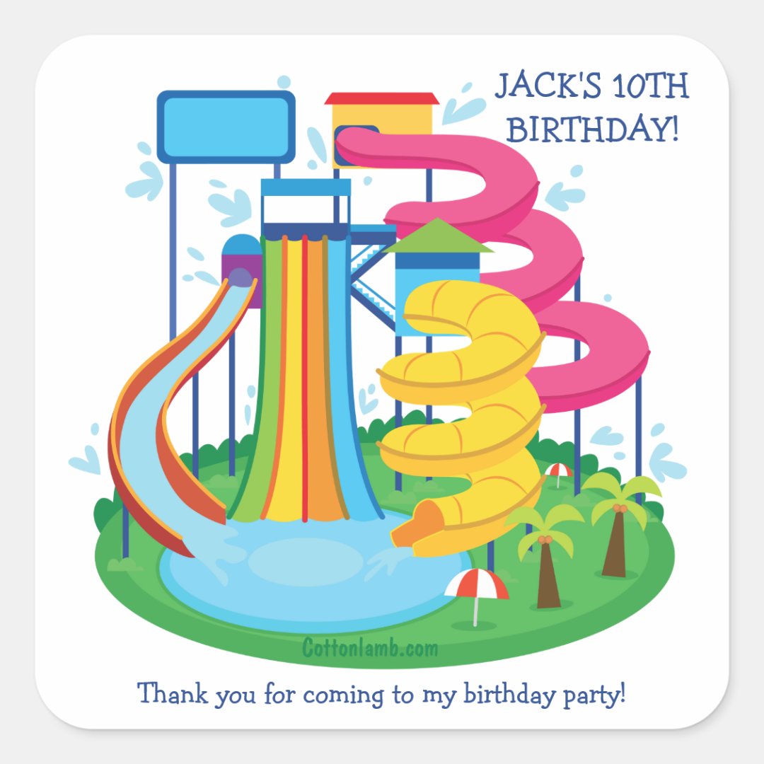Water Park Sticker | Zazzle