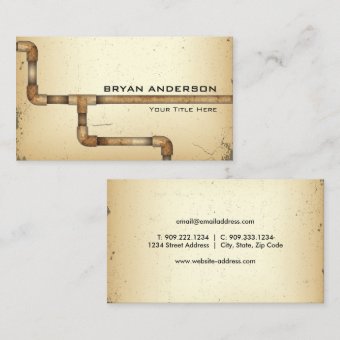 Water Pipe Plumbing Business Card | Zazzle