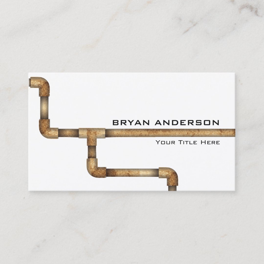 Water Pipe Plumbing Professional Business Card | Zazzle
