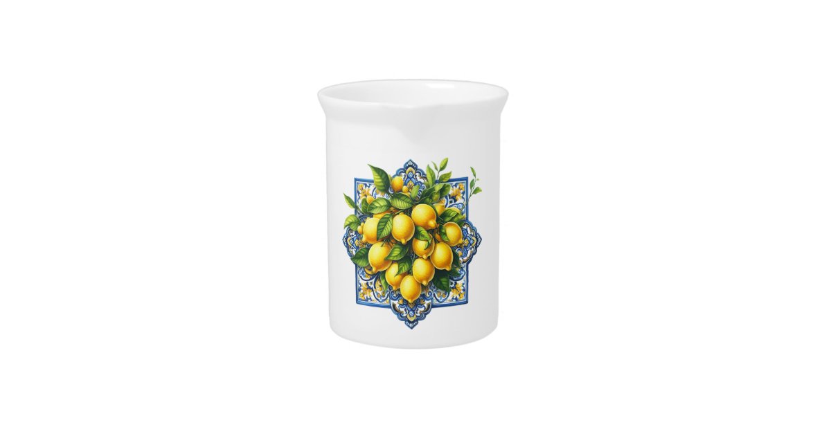 Water Pitcher-Lemons Beverage Pitcher | Zazzle