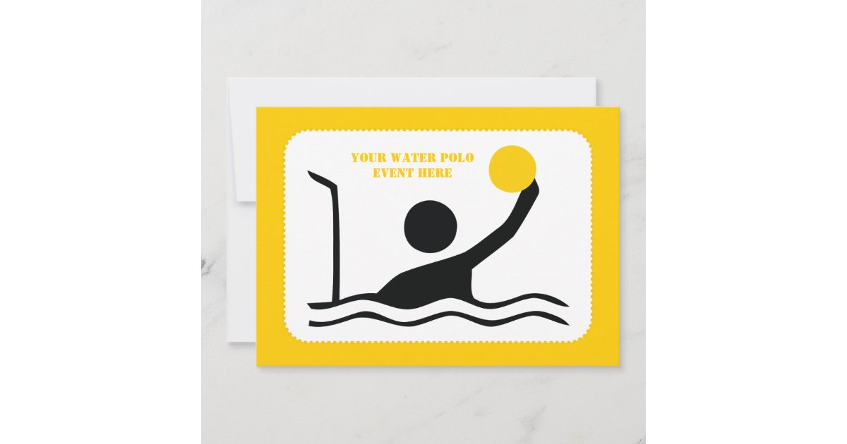 Water polo player black silhouette custom invitation | Zazzle