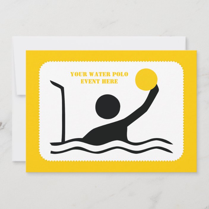 Water polo player black silhouette custom invitation | Zazzle.com