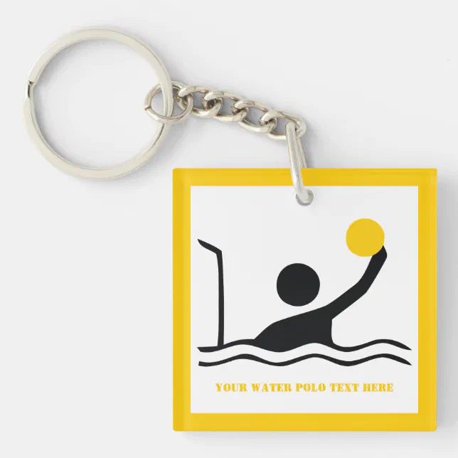 Water polo player black silhouette custom keychain | Zazzle