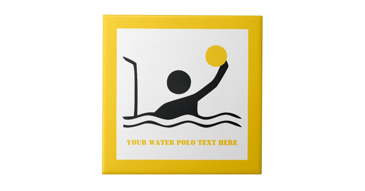 Water Polo Player Black Silhouette Custom Tile Zazzle