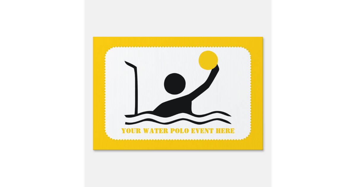 Water polo player black silhouette custom yard sign | Zazzle