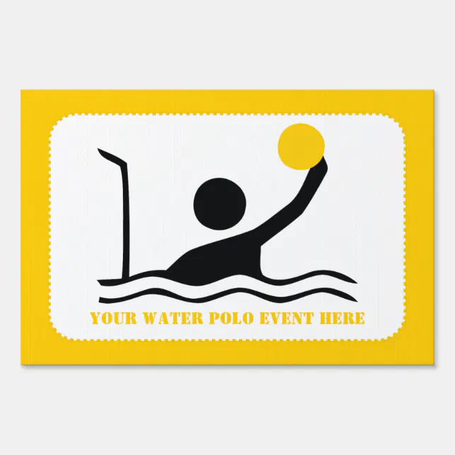 Water polo player black silhouette custom yard sign | Zazzle