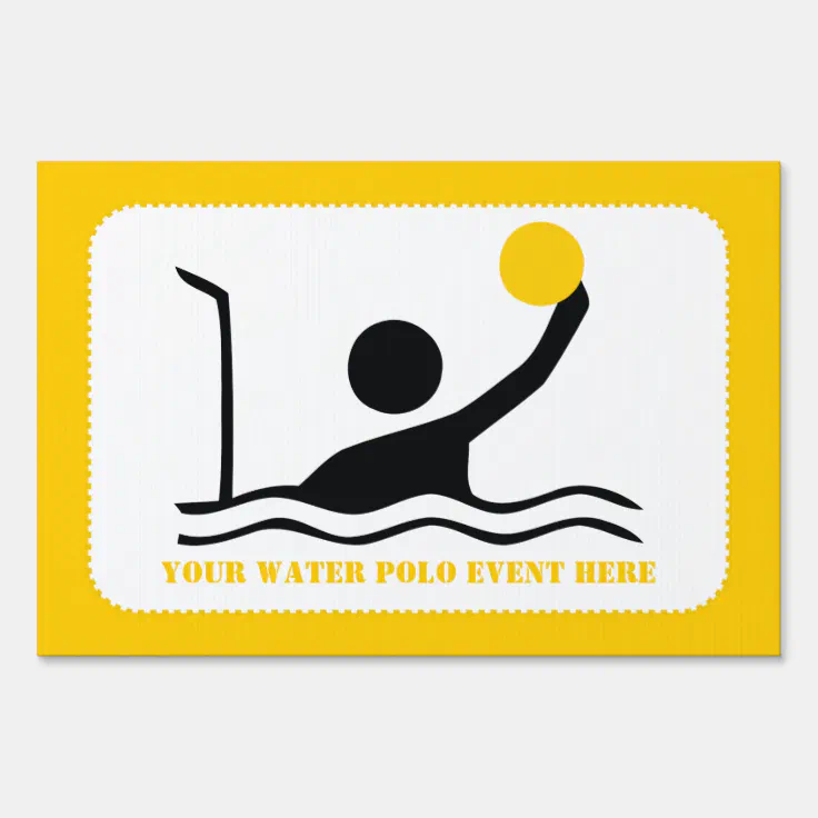 Water polo player black silhouette custom yard sign | Zazzle