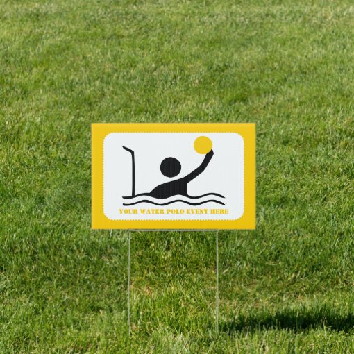 Water polo player black silhouette custom yard sign | Zazzle