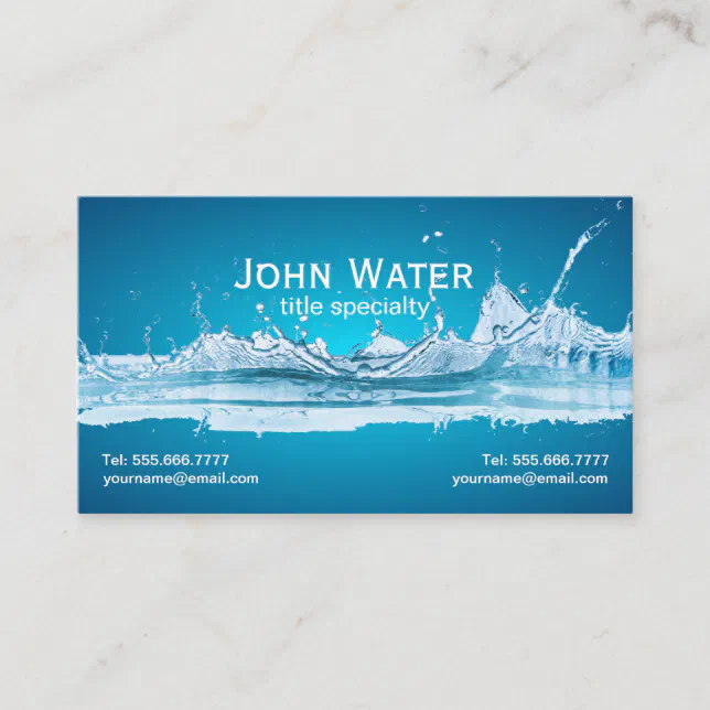 Water Professional Mini Business Card | Zazzle