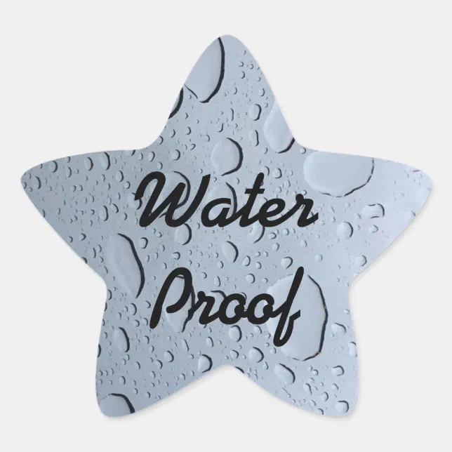 Water Proof Drops Splash Free Custom Trendy Cool Star Sticker | Zazzle