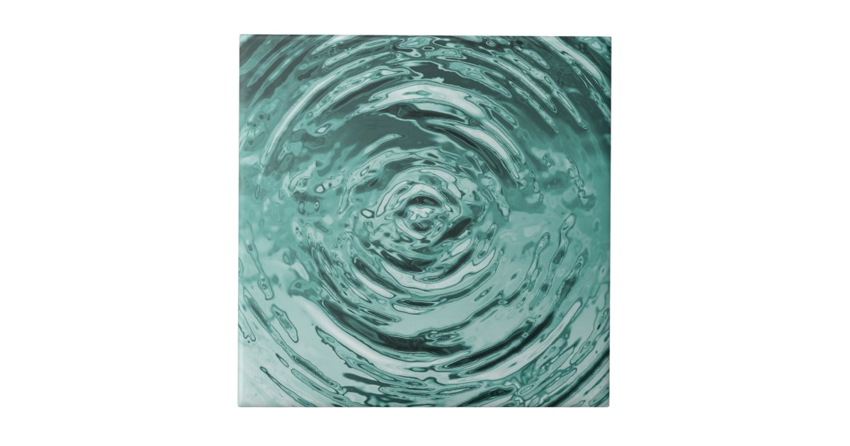 Water Ripple Teal Ceramic Tile | Zazzle