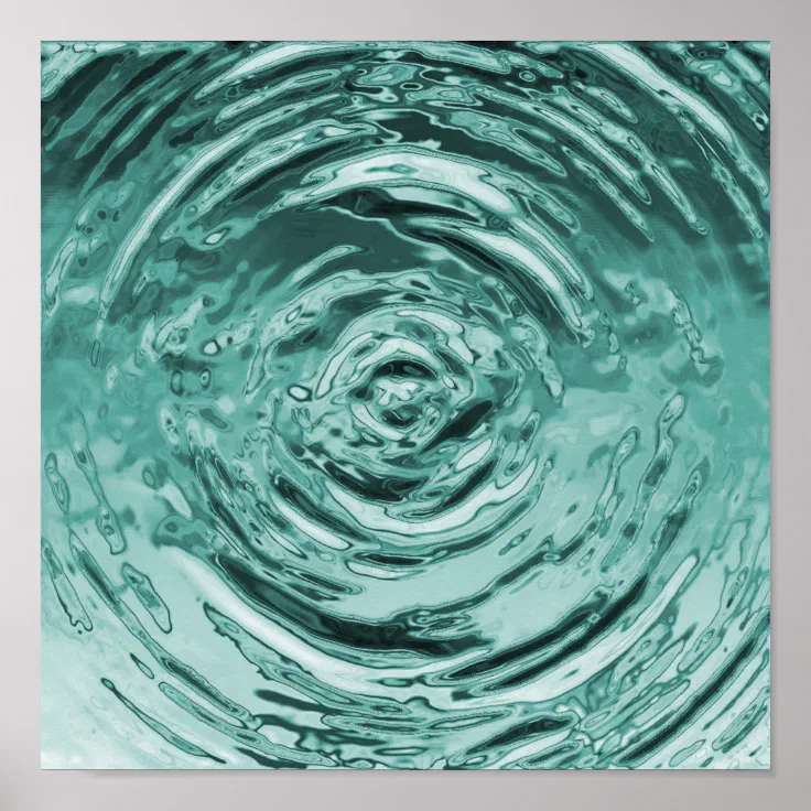 Water Ripple Teal Poster | Zazzle