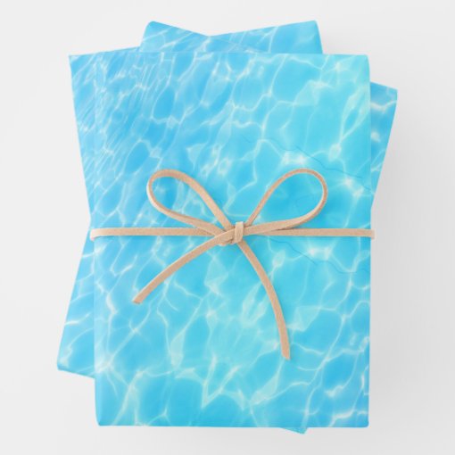 Water ripples water texture cool modern chic blue wrapping paper sheets ...