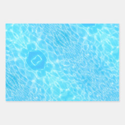 Water ripples water texture cool modern chic blue wrapping paper sheets ...