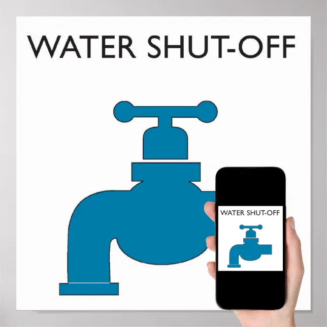 Water Shut-off Sign | Zazzle
