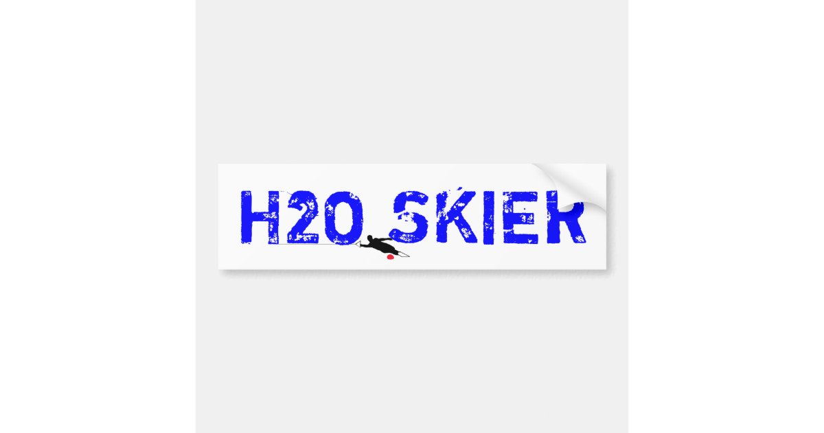 Water Ski "H2O SKIER" Bumper Sticker | Zazzle