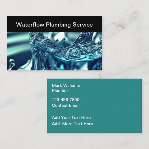 Water Splash Plumber Theme Business Cards | Zazzle
