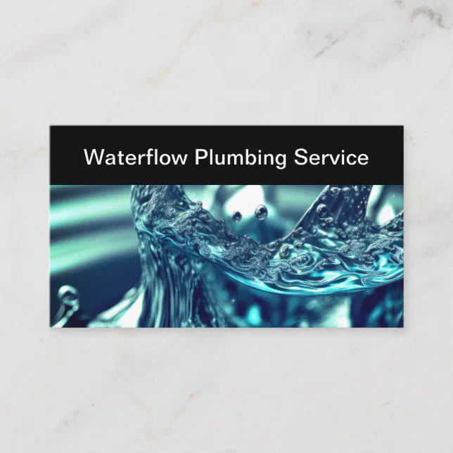 Water Splash Plumber Theme Business Cards | Zazzle