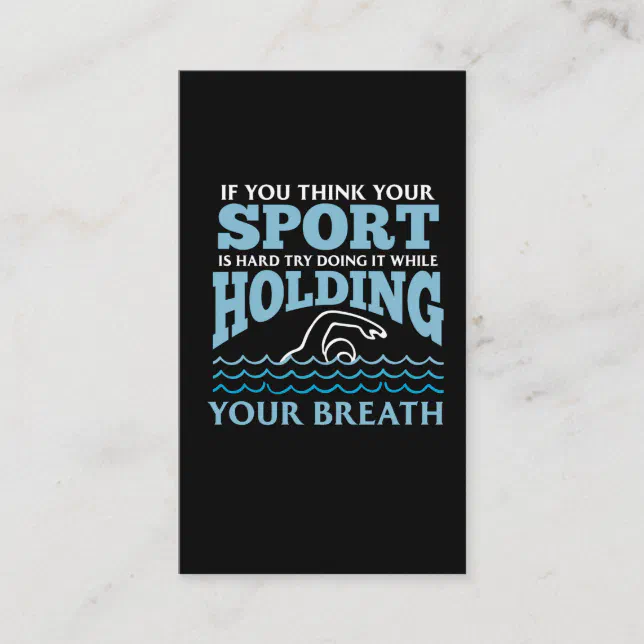 Water Sports Hobby Swimmer Swimming Business Card | Zazzle