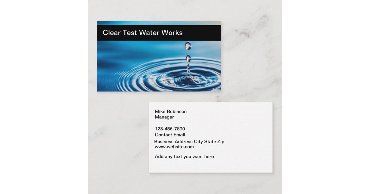 Water Testing And Filtration Business Cards | Zazzle