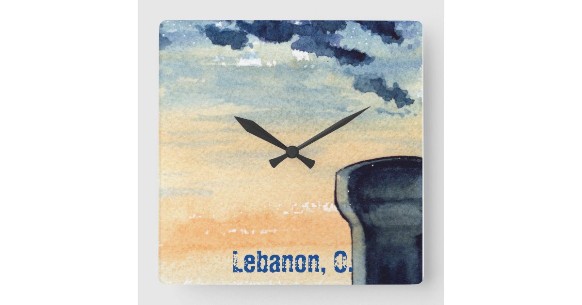 Water Tower Skyline Square Wall Clock | Zazzle