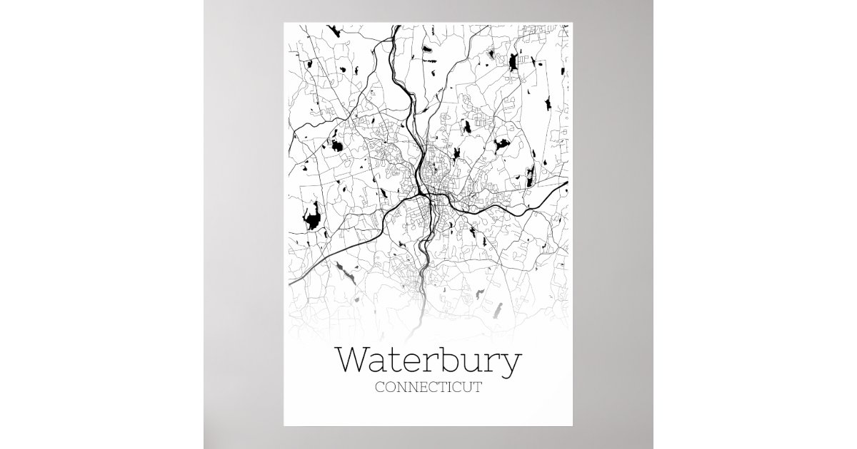 Waterbury Map - Connecticut - City Map Poster | Zazzle