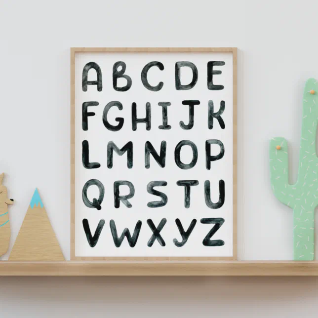 Watercolor ABC's Alphabet Poster | Zazzle
