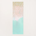 Watercolor abstract and golden confetti design yoga mat | Zazzle