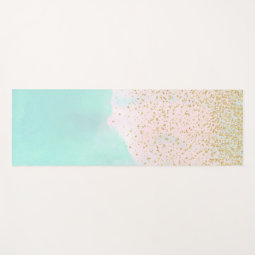Watercolor abstract and golden confetti design yoga mat | Zazzle
