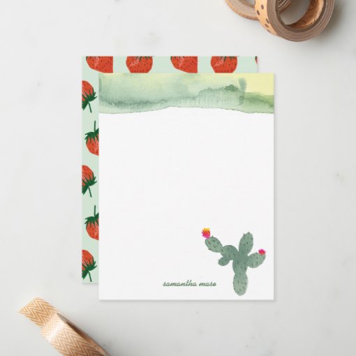 Watercolor Abstract Cactus Thank You Note Card | Zazzle