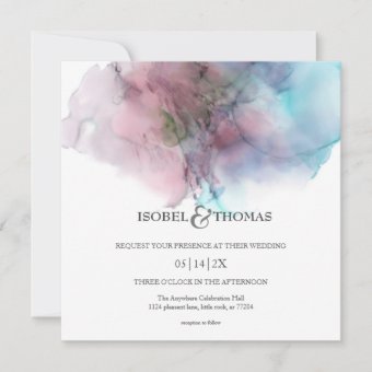Watercolor Abstract | Paint Splash Wedding Invitation | Zazzle