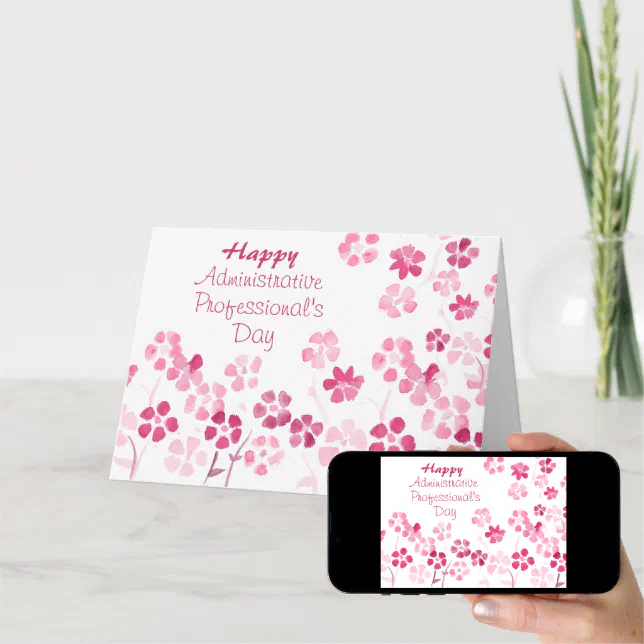 Watercolor Administrative Professional's Day Card | Zazzle