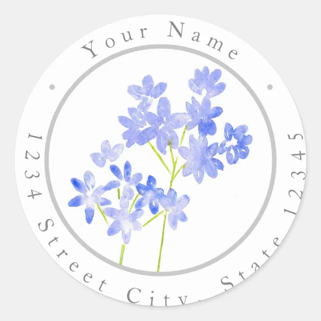 Watercolor Agapanthus Classic Round Sticker | Zazzle