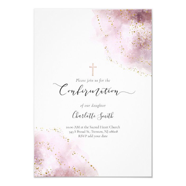 watercolor agate Confirmation Invitation | Zazzle.com