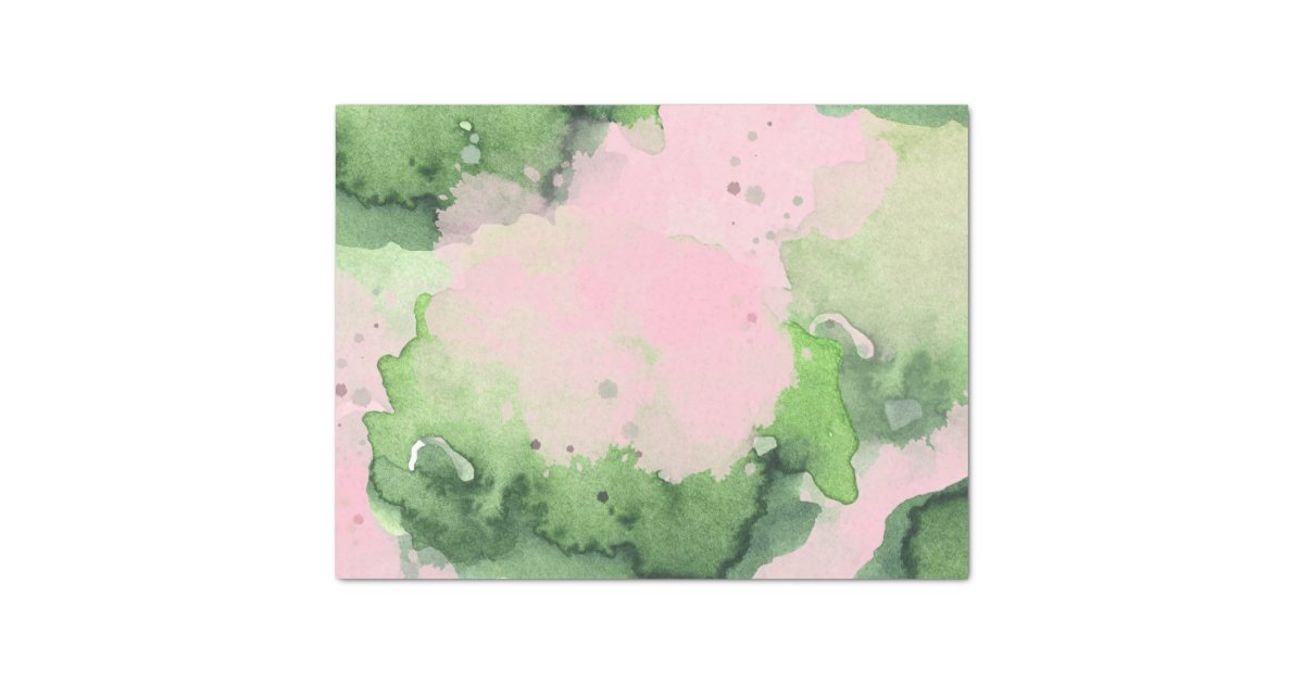 Watercolor AKA Pink Green Sorority Tissue Paper | Zazzle