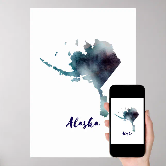Watercolor Alaska United States Poster | Zazzle